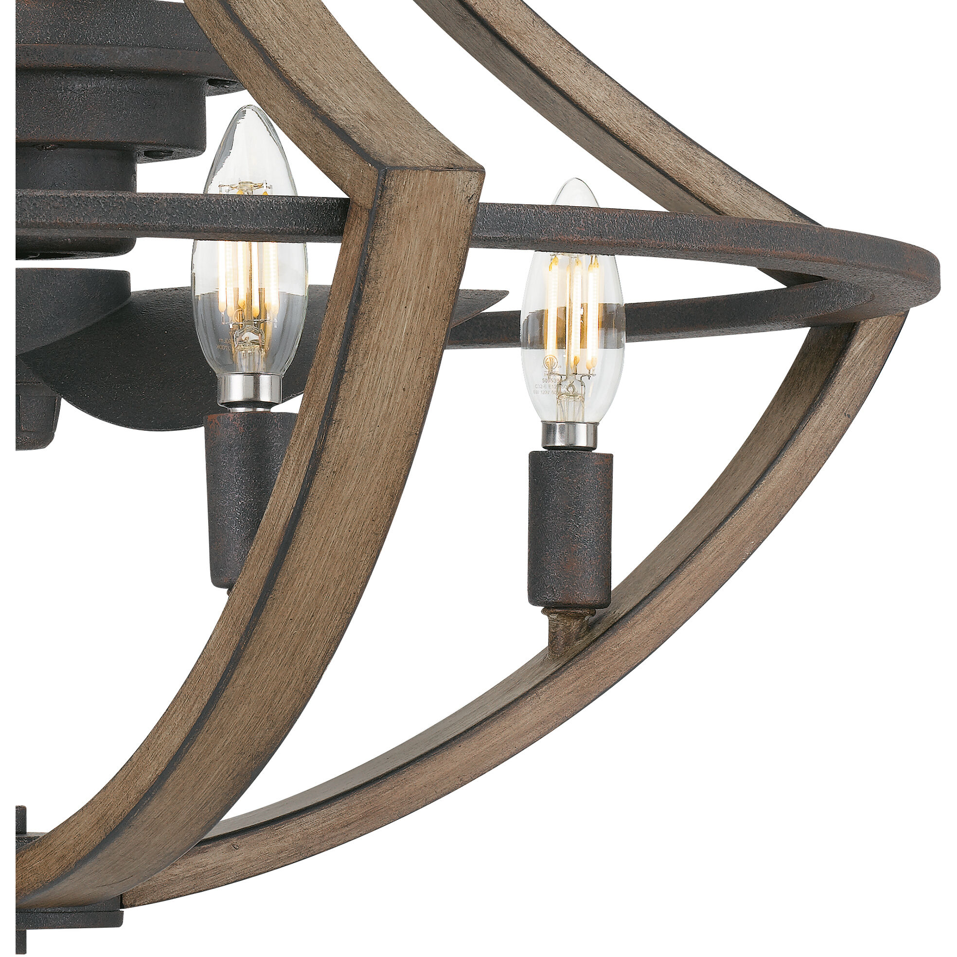 Quoizel SHR3123RK Shire 23 inch Rustic Black Fandelier Quoizel SHR3123RK Shire 23 inch Rustic Black Fandelier
