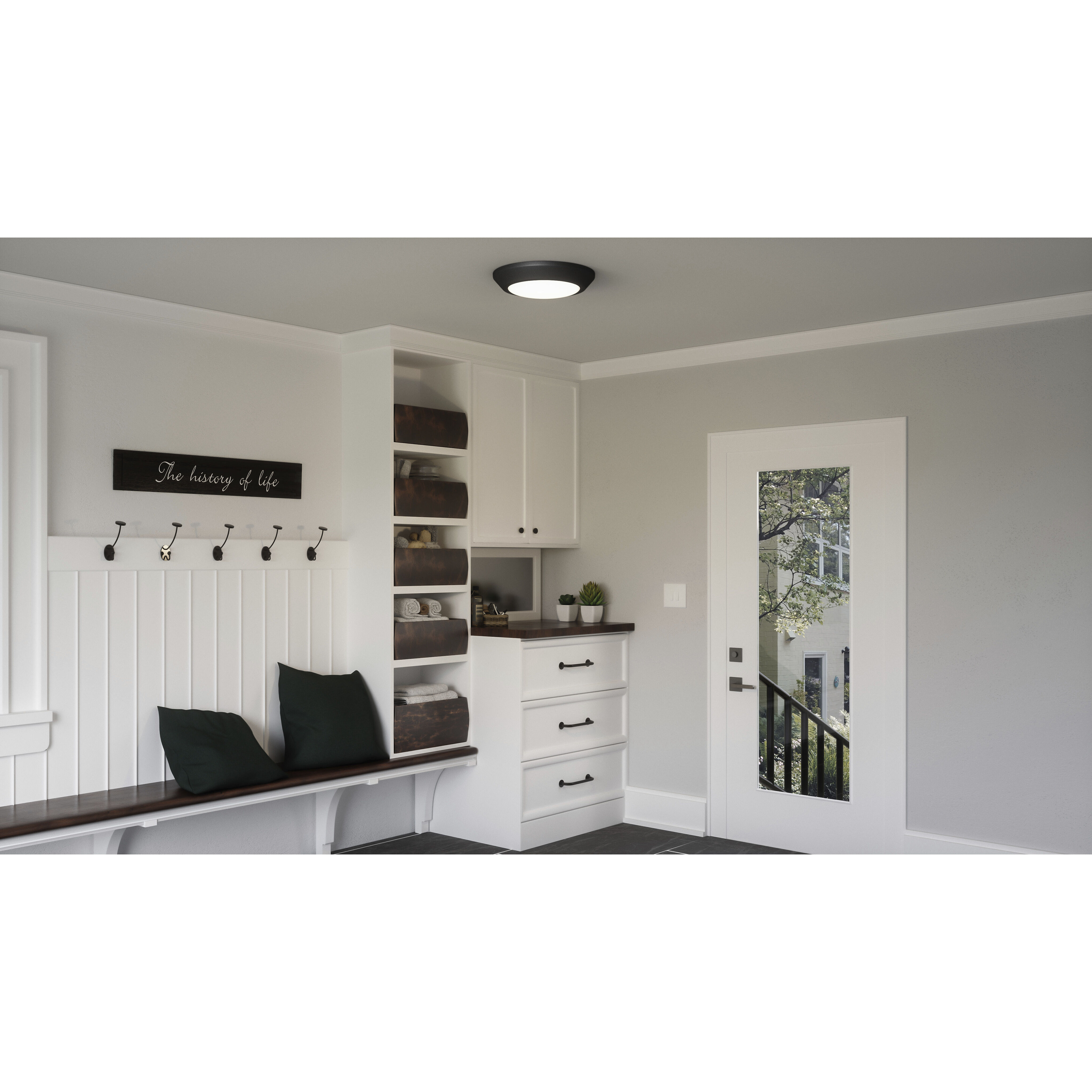 Quoizel VRG1605EK Verge LED 6 inch Earth Black Flush Mount Quoizel VRG1605EK Verge LED 6 inch Earth Black Flush Mount