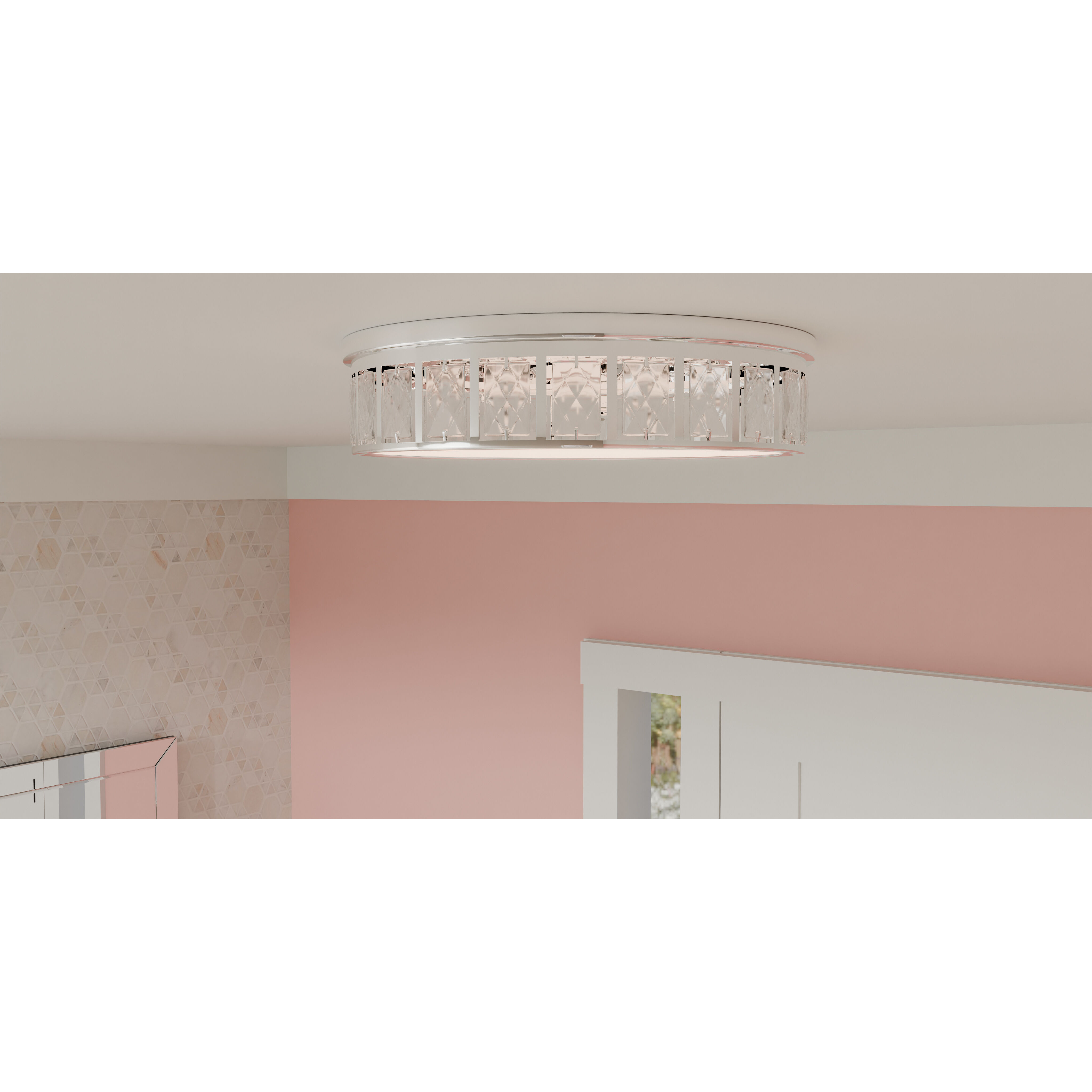 Gibson LED 14.75 inch Polished Chrome Flush Mount Ceiling Light, Medium