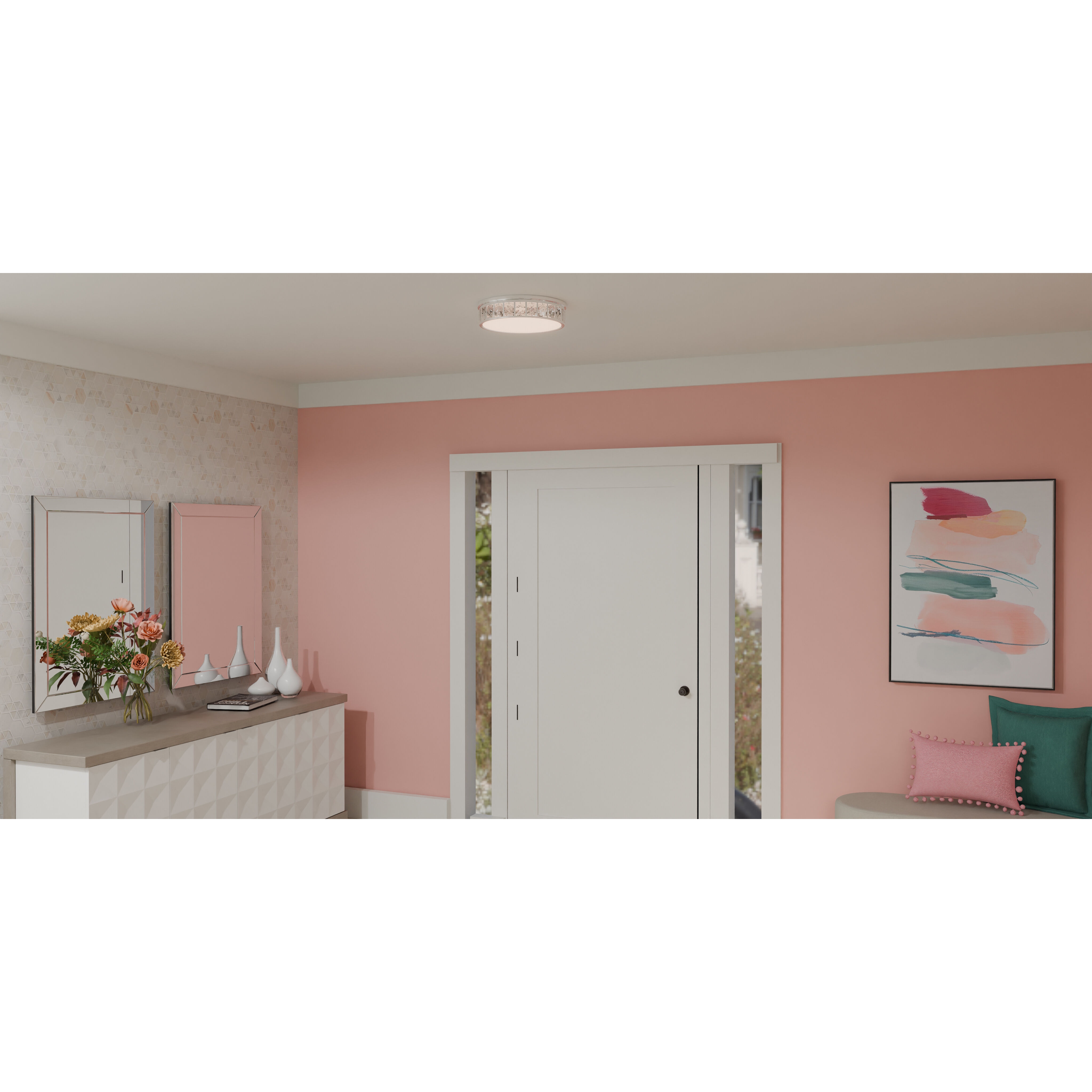 Gibson LED 14.75 inch Polished Chrome Flush Mount Ceiling Light, Medium