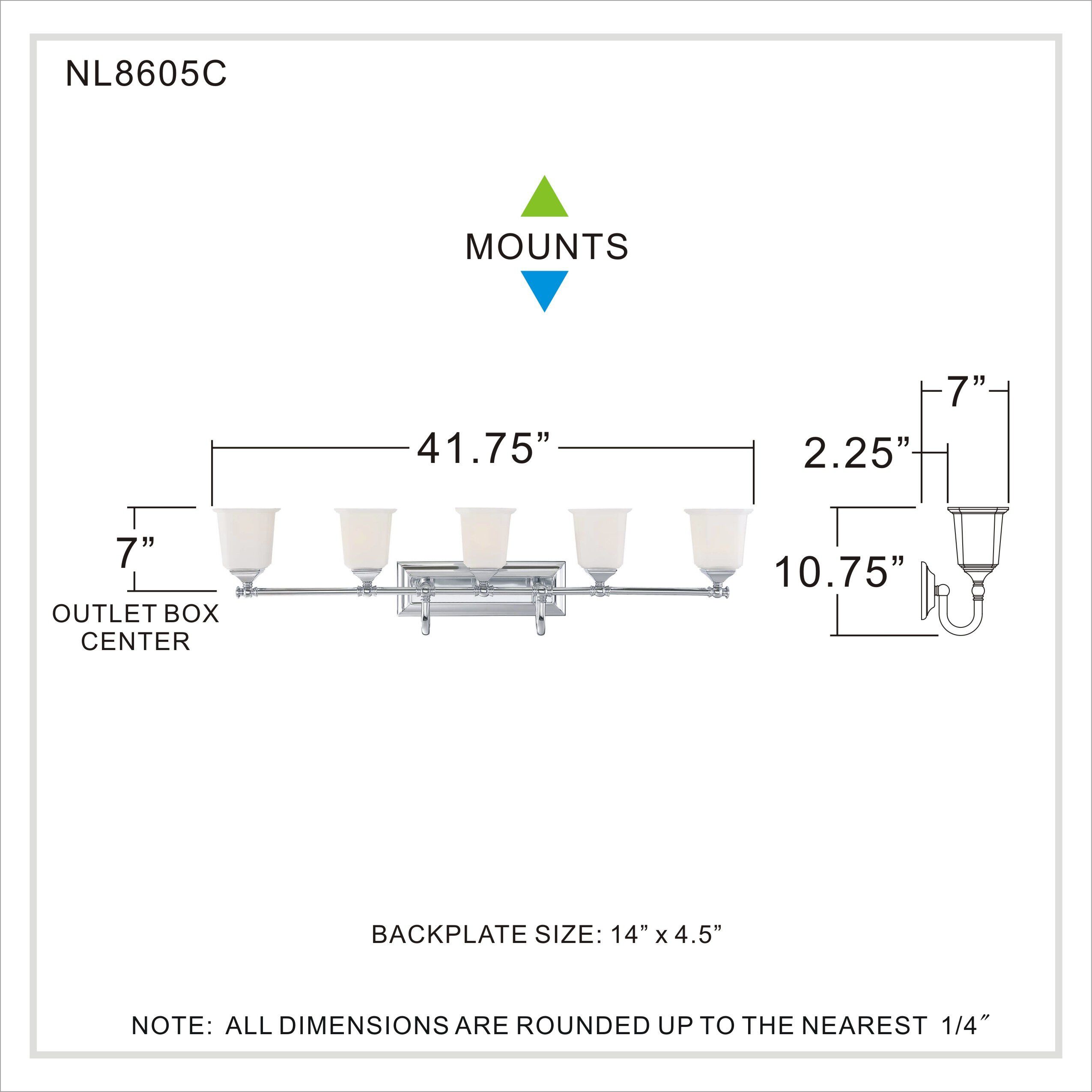 Quoizel NL8605C Nicholas 5 Light 42 inch Polished Chrome Bath Light ...