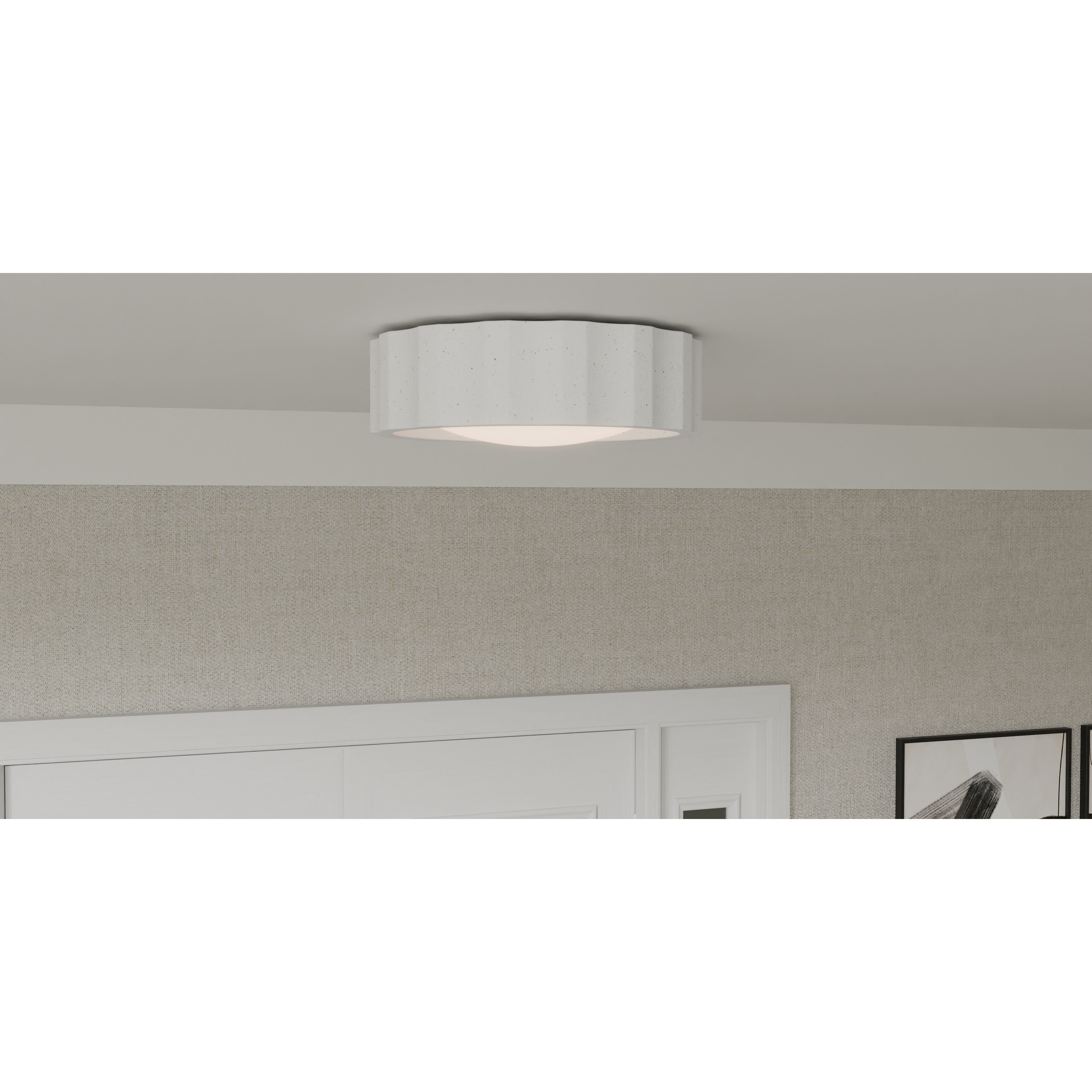 white textured ceiling light