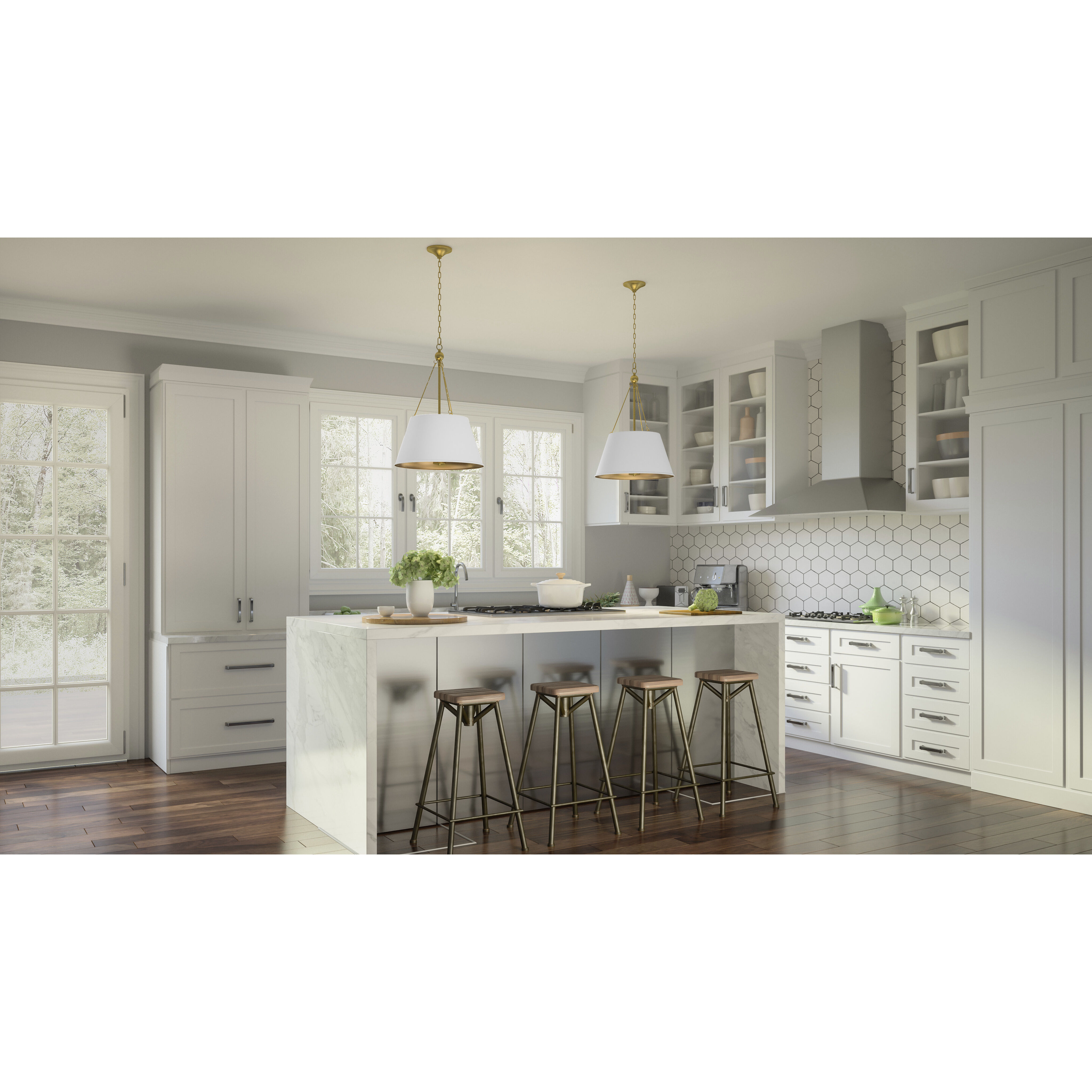 Quoizel QP5597W Aberdale 4 Light 19 inch White Lustre Pendant Ceiling Light