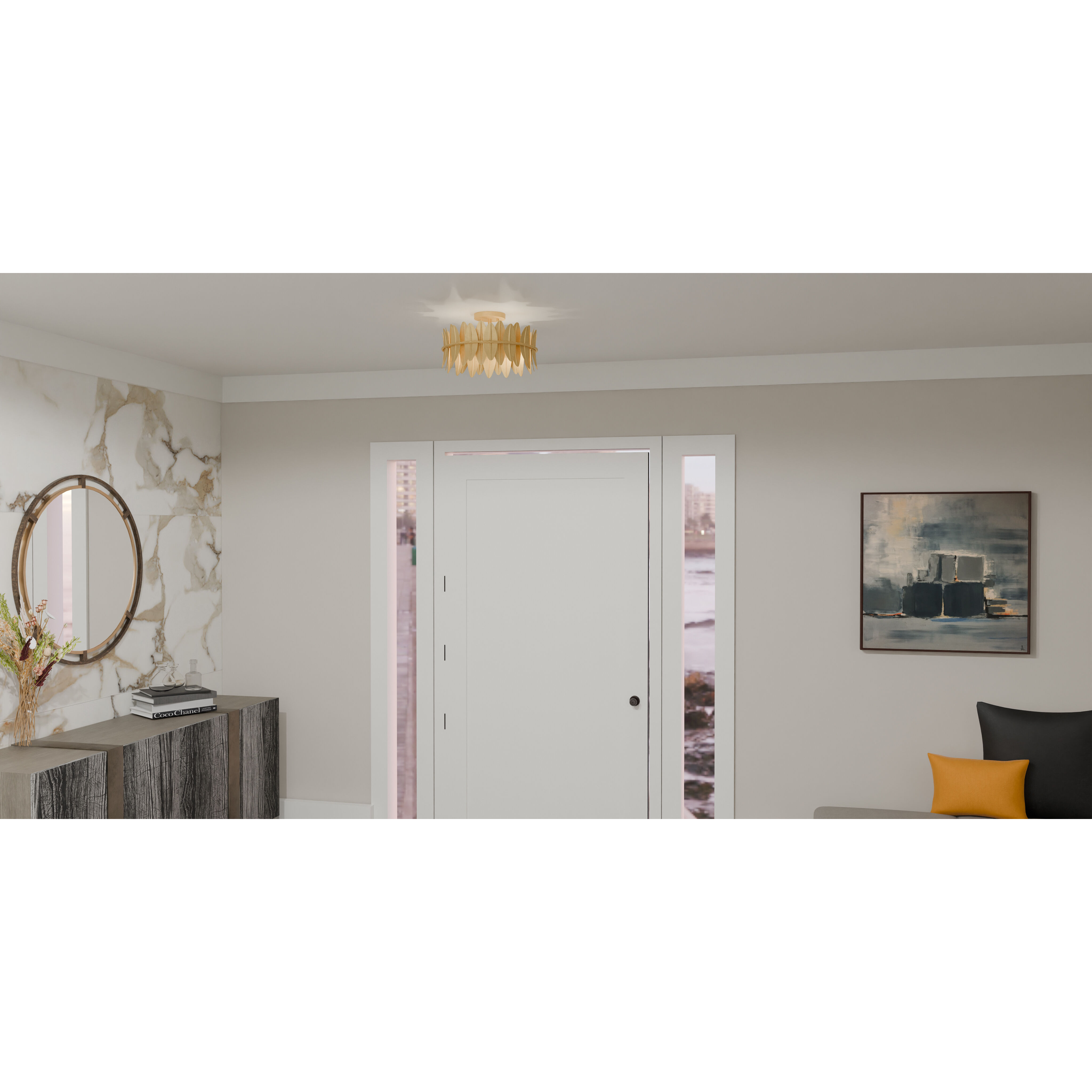 Quoizel LIZ1716GFL Liza 3 Light 16 inch Gold Leaf Semi-Flush Quoizel LIZ1716GFL Liza 3 Light 16 inch Gold Leaf Semi-Flush