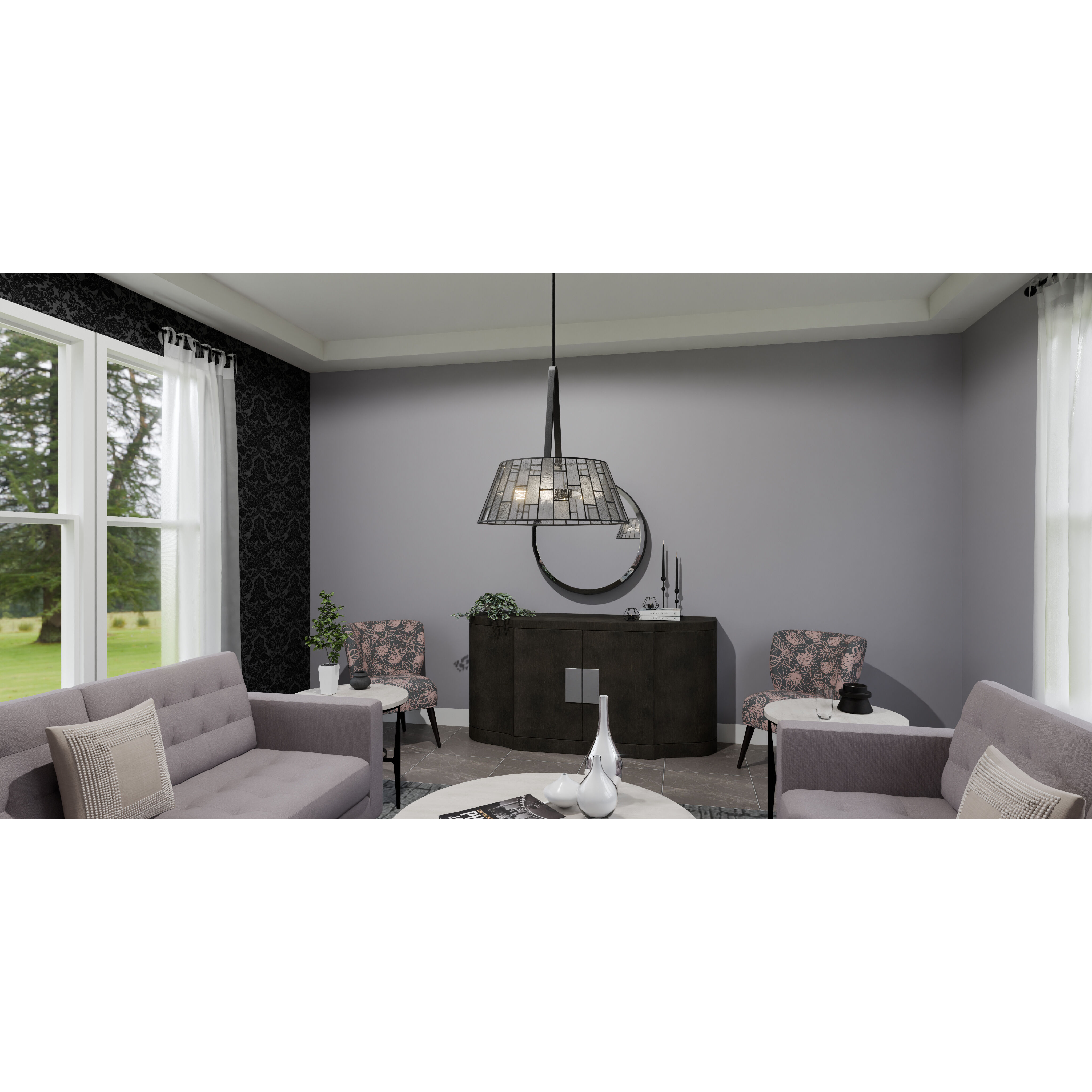 Quoizel QP6176MBK Rainier 4 Light 22 inch Matte Black Pendant Ceiling Light