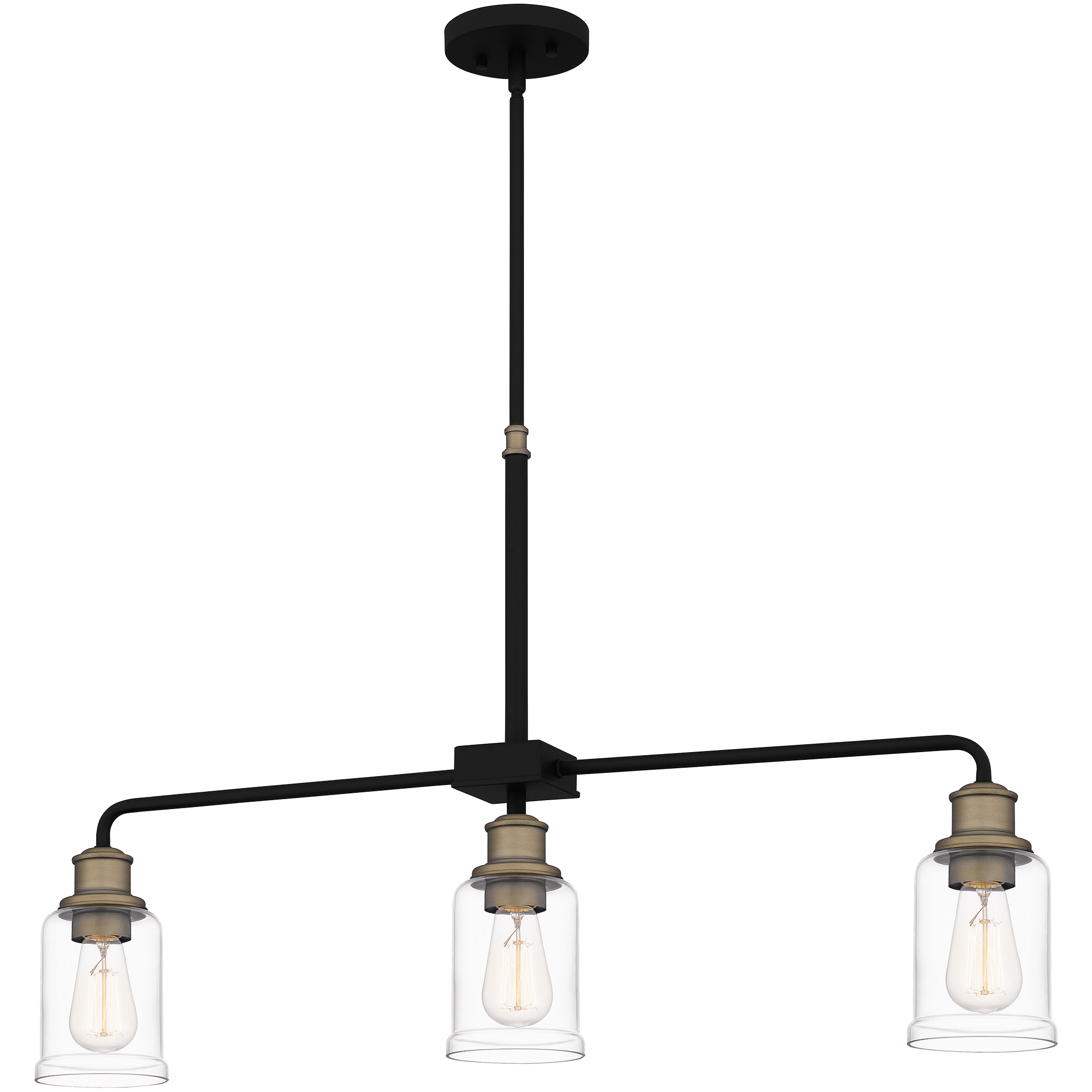 Quoizel COX336MBK Cox 3 Light 36 inch Matte Black Island Quoizel COX336MBK Cox 3 Light 36 inch Matte Black Island