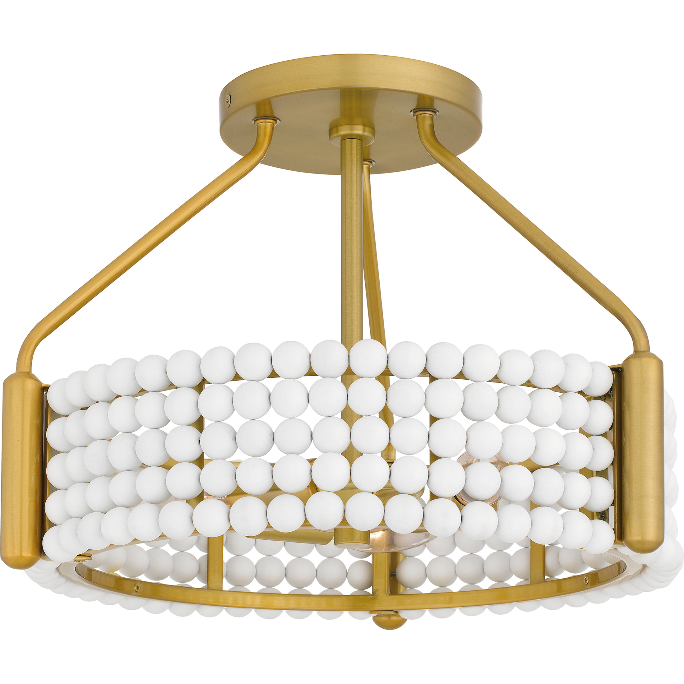 Quoizel MOL1716BRG Molly 3 Light 16 inch Brushed Gold Semi-Flush Mount ...