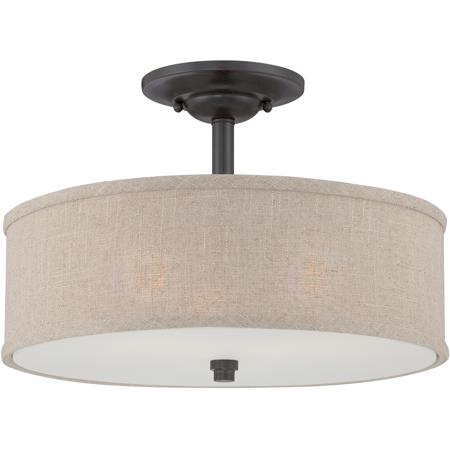 Quoizel Lighting Cloverdale 3 Light Semi-Flush Mount in Mottled Cocoa ...
