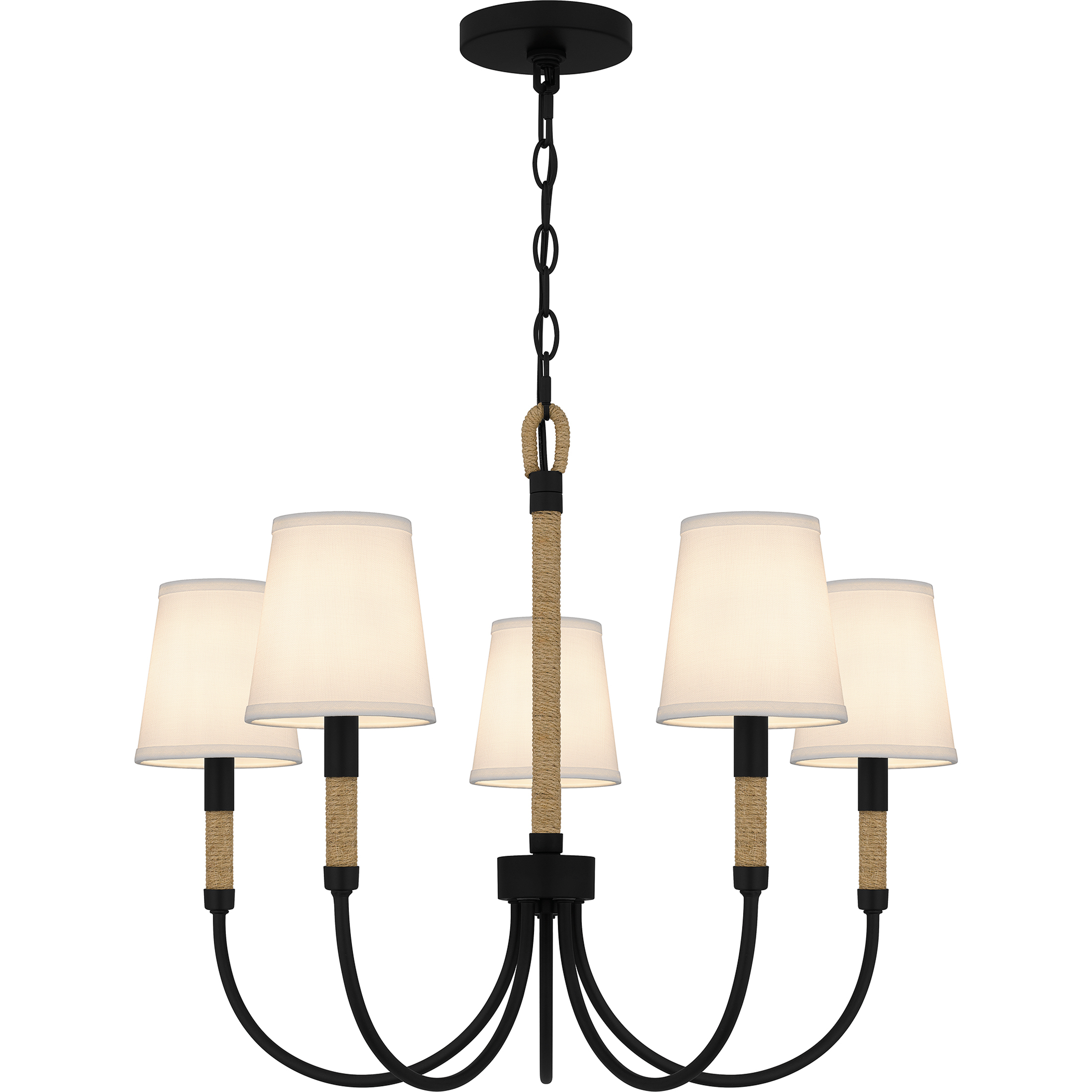 Quoizel BYL5025MBK Bayside 5 Light 25 inch Matte Black Chandelier ...