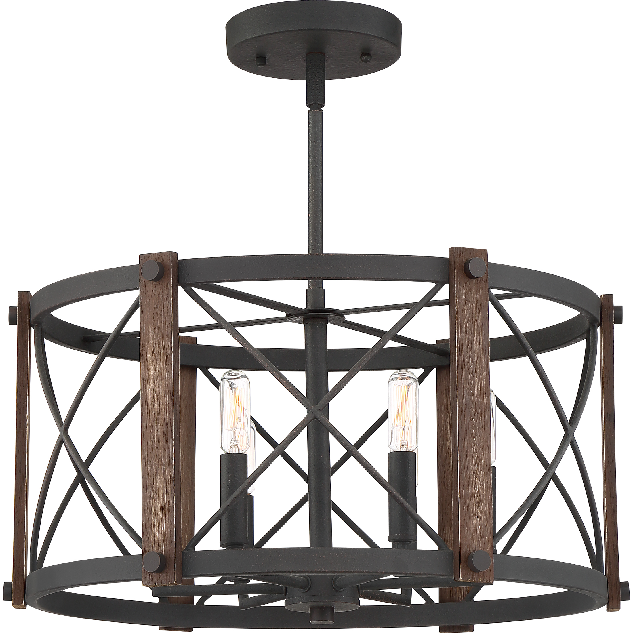 Quoizel BRO1720MK Baron 6 Light 20 inch Marcado Black Semi-Flush Mount ...