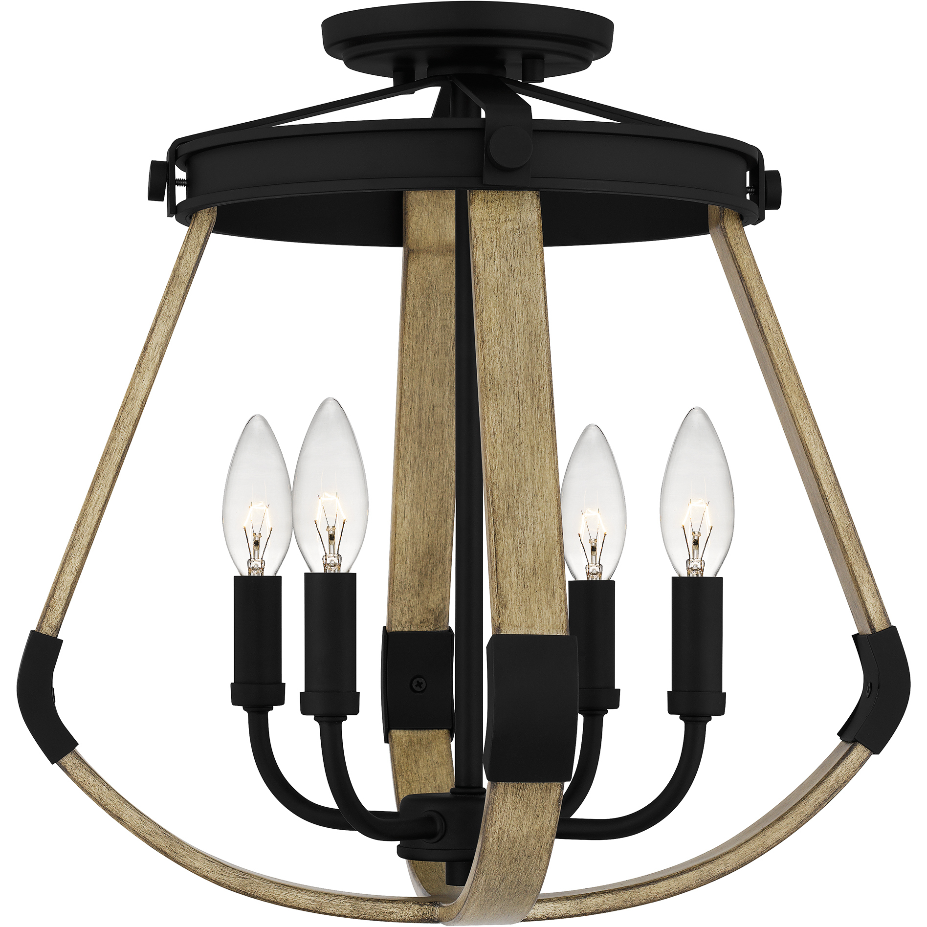 Quoizel DMA1716MBK Demura 4 Light 16 inch Matte Black Semi-Flush Mount ...