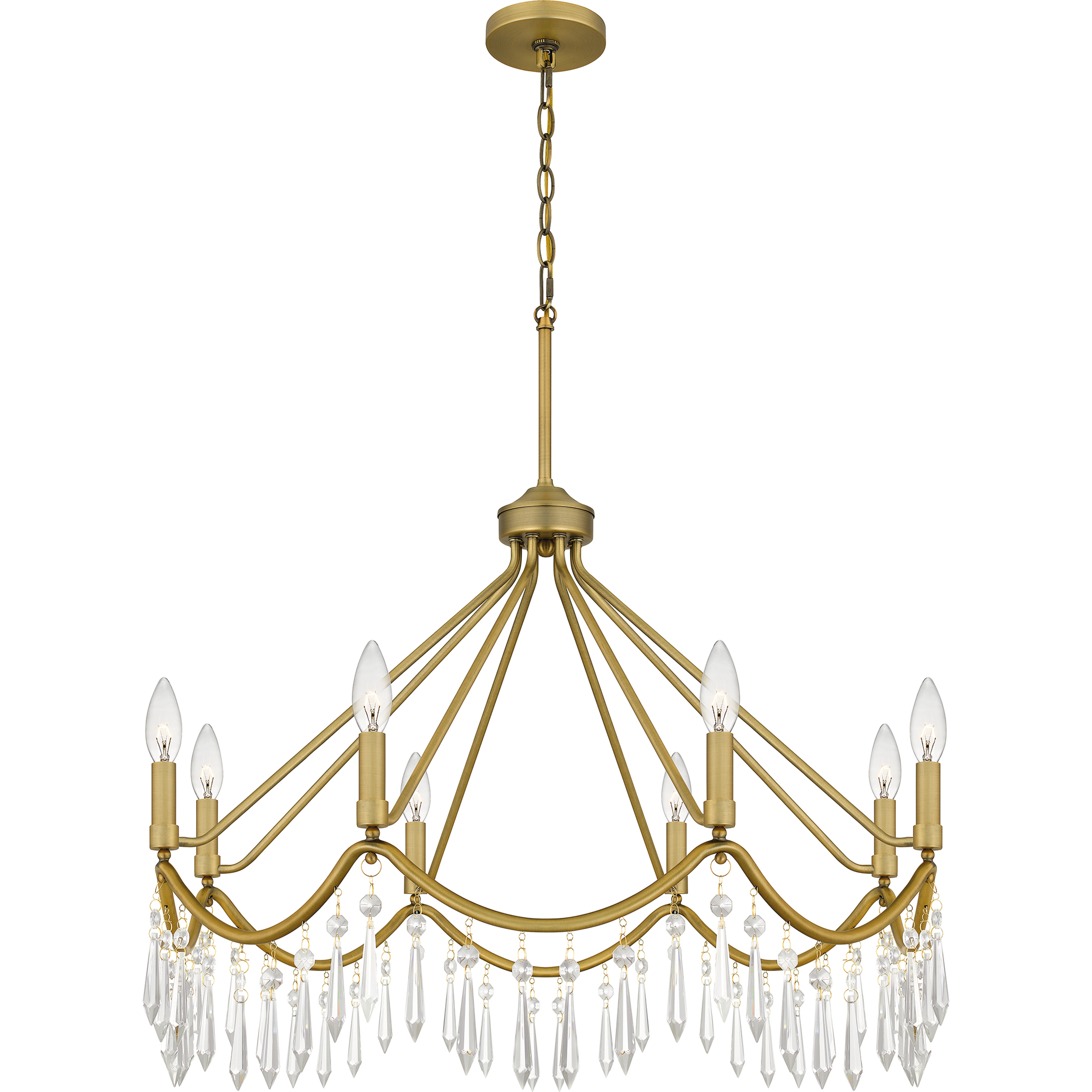 Quoizel AID5030AB Airedale 8 Light 30 inch Aged Brass Chandelier ...