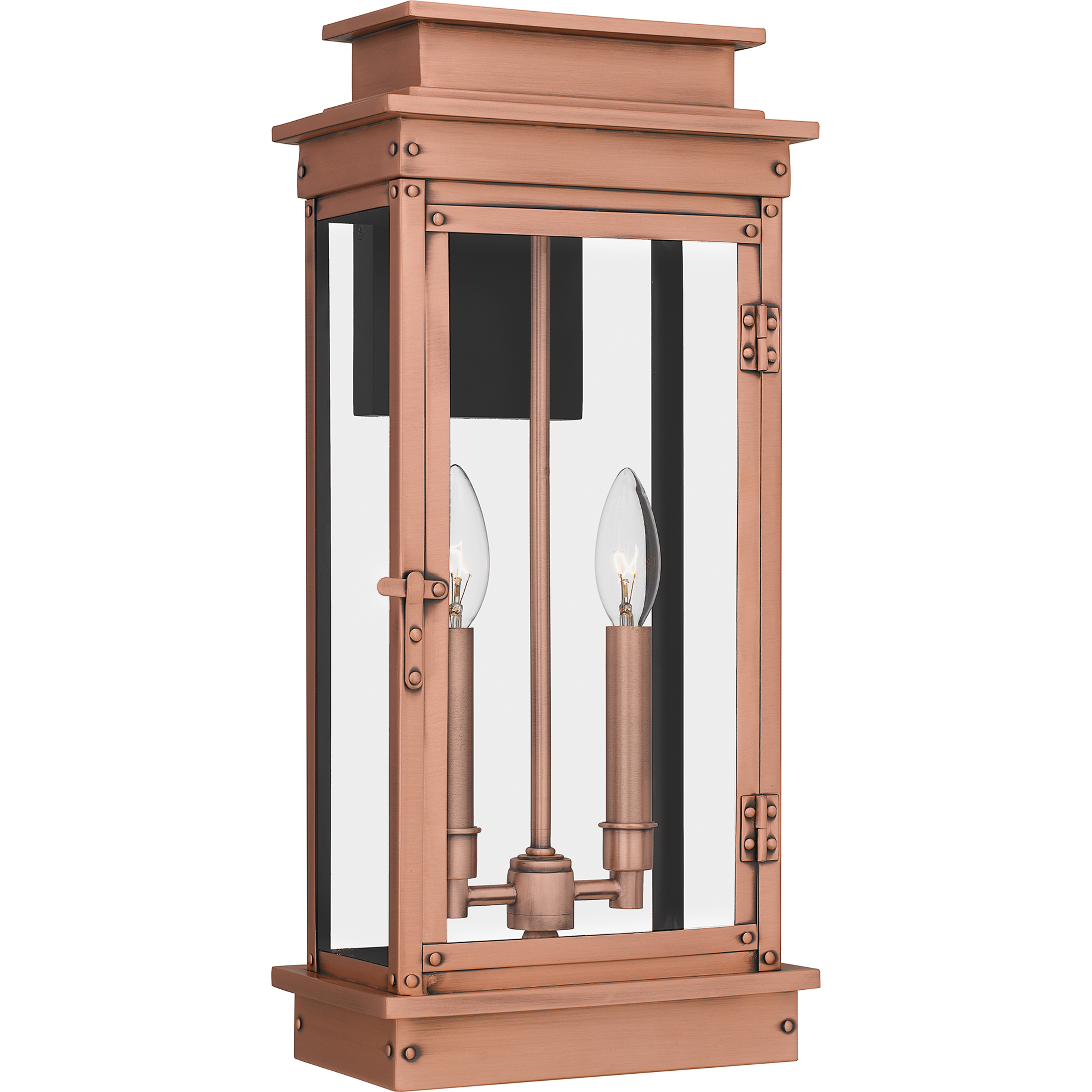 Quoizel NOE8409AC Noelle Outdoor Wall Lantern in Aged Copper, Large