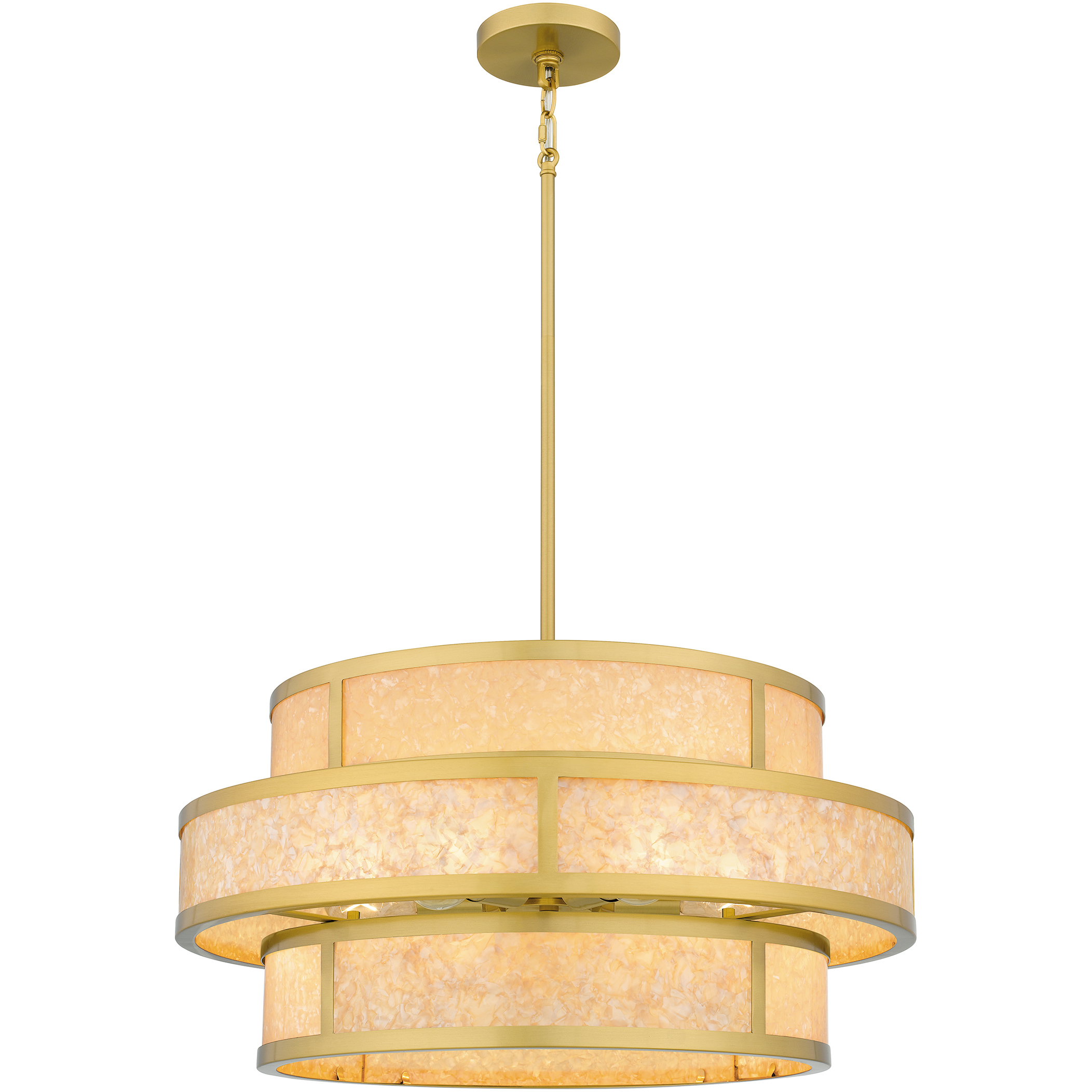Quoizel STO2824BRG Stoneland 6 Light 24 inch Brushed Gold Quoizel STO2824BRG Stoneland 6 Light 24 inch Brushed Gold