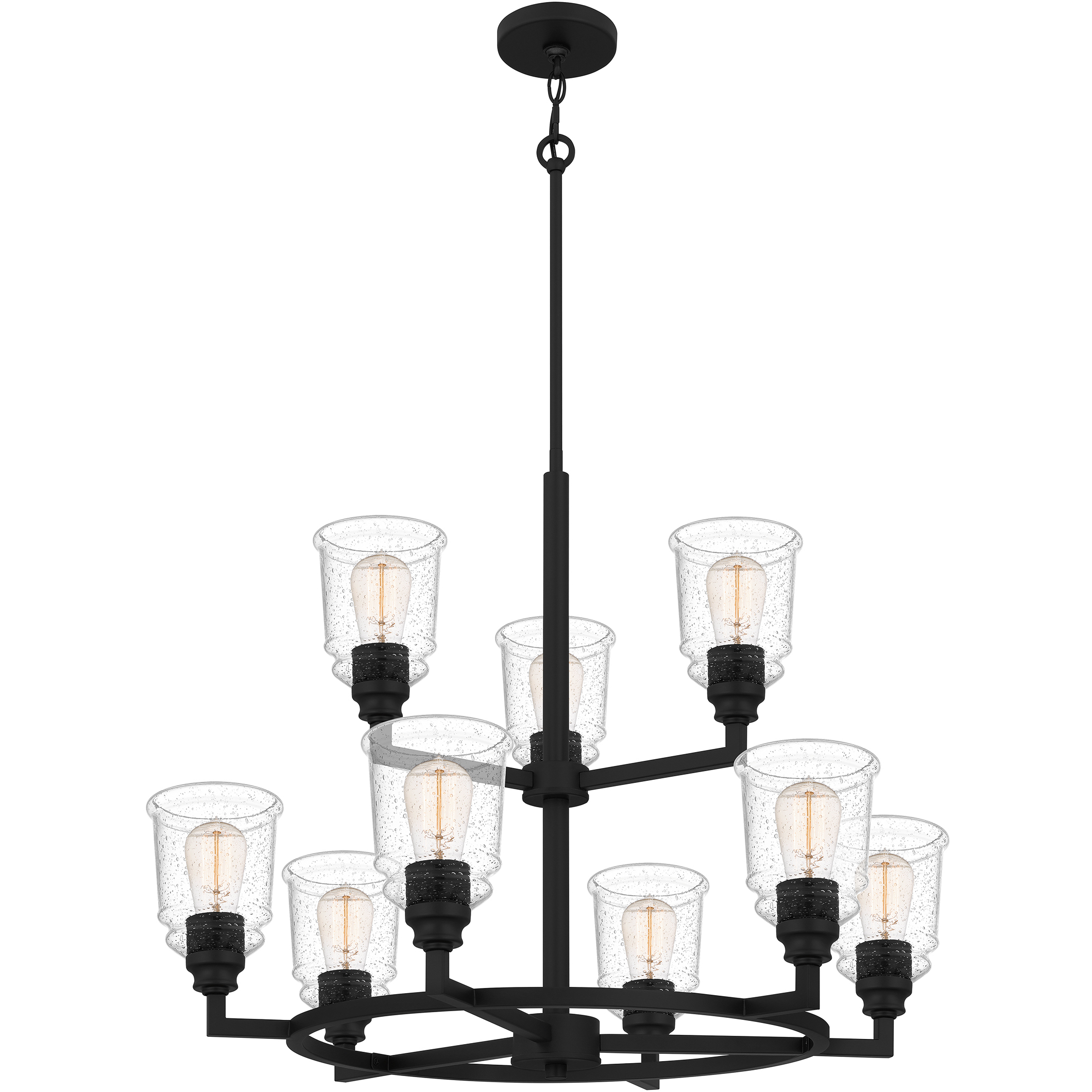 Quoizel MCI5030MBK McIntire 9 Light 30 inch Matte Black Chandelier ...