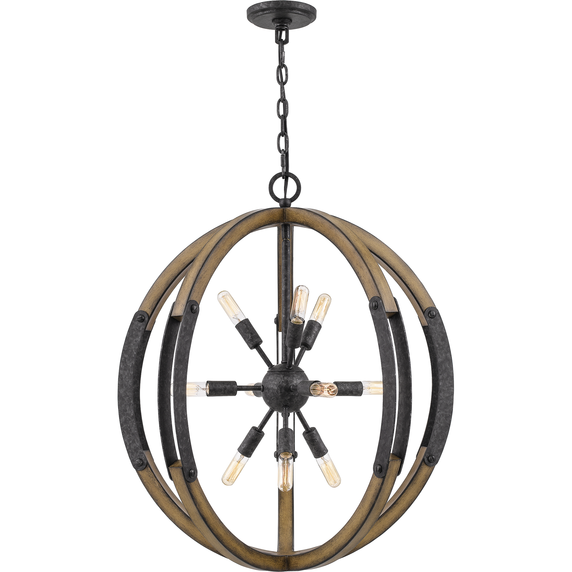 Quoizel QOP5181OK Babaton 10 Light 26 inch Old Black Pendant Ceiling Light